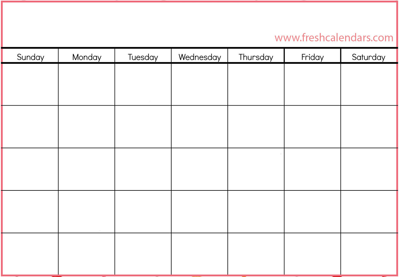 Free Blank Calendar Template Printable Printable Templates